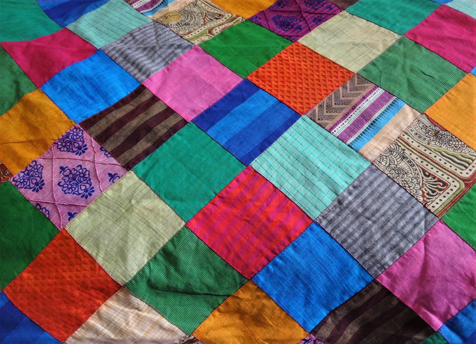 Patchwork Cotton Fabric Indian Recycled Fabric Indian | Etsy