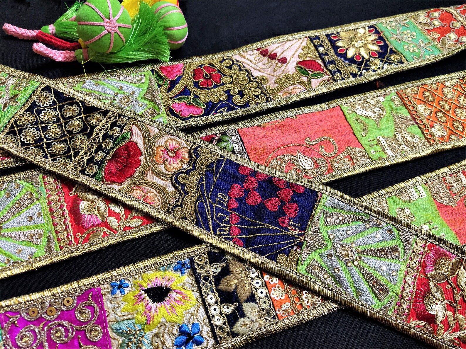 Indian Patch Embroidered Lace Handmade Trim Sari Border - Etsy