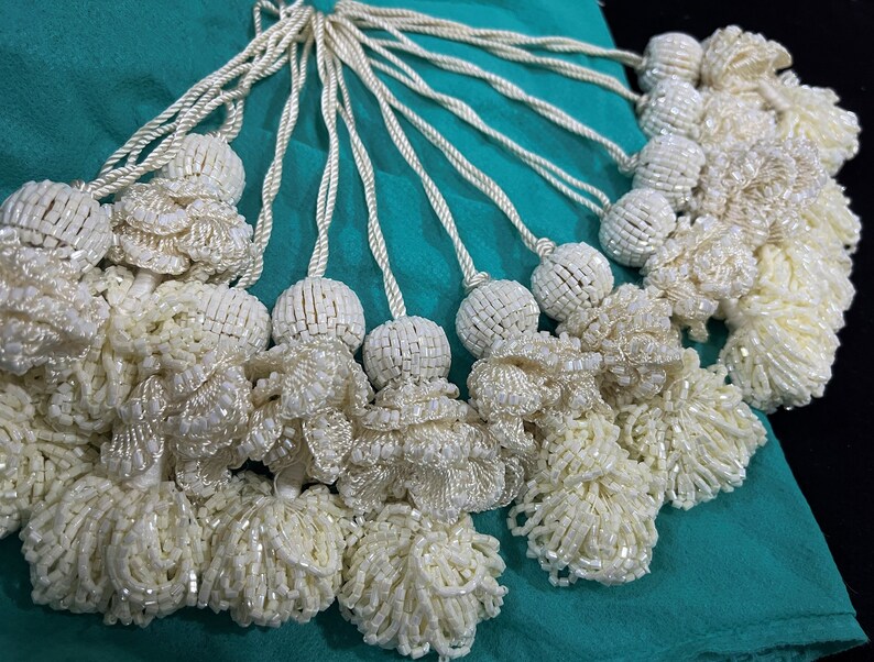 Handmade Crochet Beaded Tassel, Bridal Decorative Tassels, Sari Blouse ...