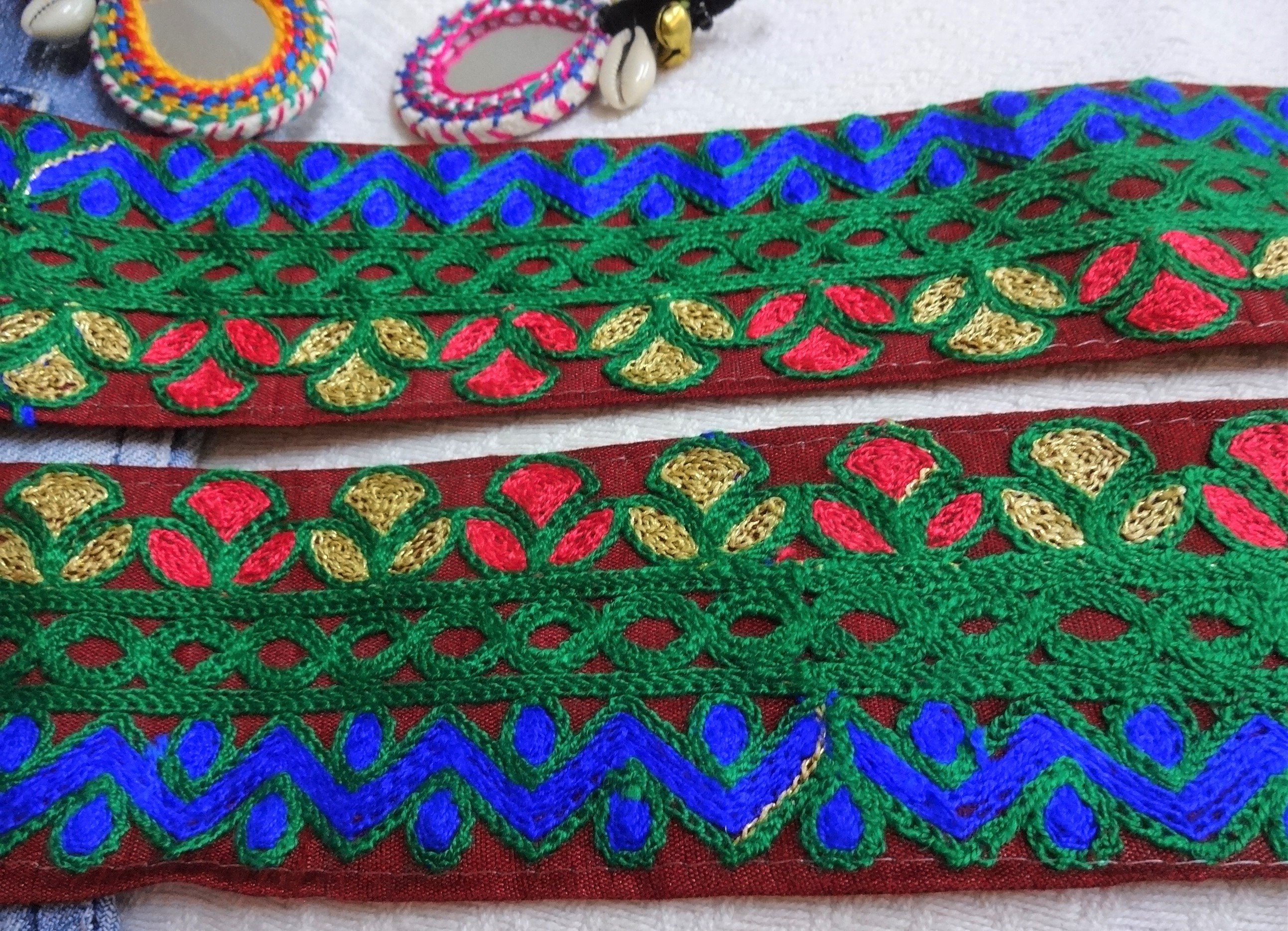Indian Trim, Ethnic Fabric Lace, Decorative Craft Ribbon, Sewing Supply ...