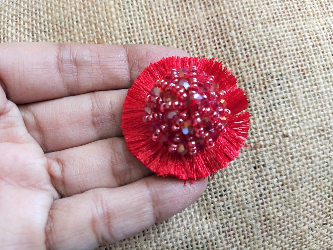 Beaded Appliques, Embroidered Ethnic Indian Sew on Buttons , Decorative ...