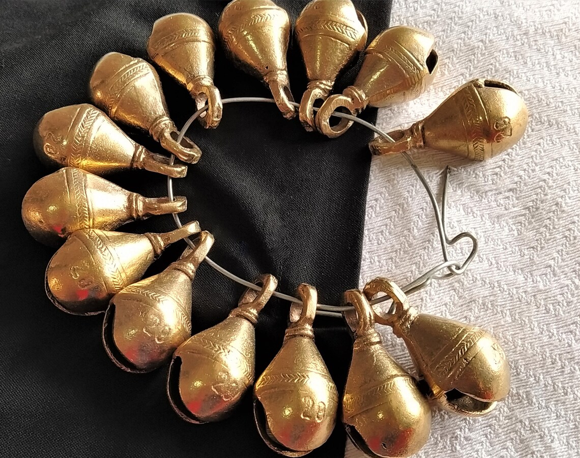Indian Brass Bells Tear Drop Metal Bells Gypsy Bells | Etsy