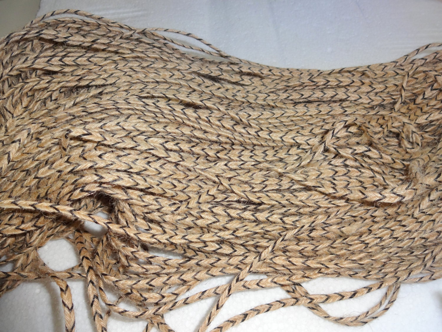 Indian Jute Jute Thread Jute Yarn Braided With Black Thread | Etsy