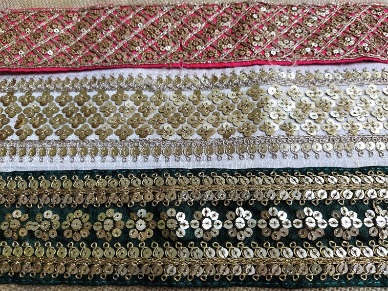 Indian Trims Embroidered Decorative Laces Sari Borders Scrap - Etsy
