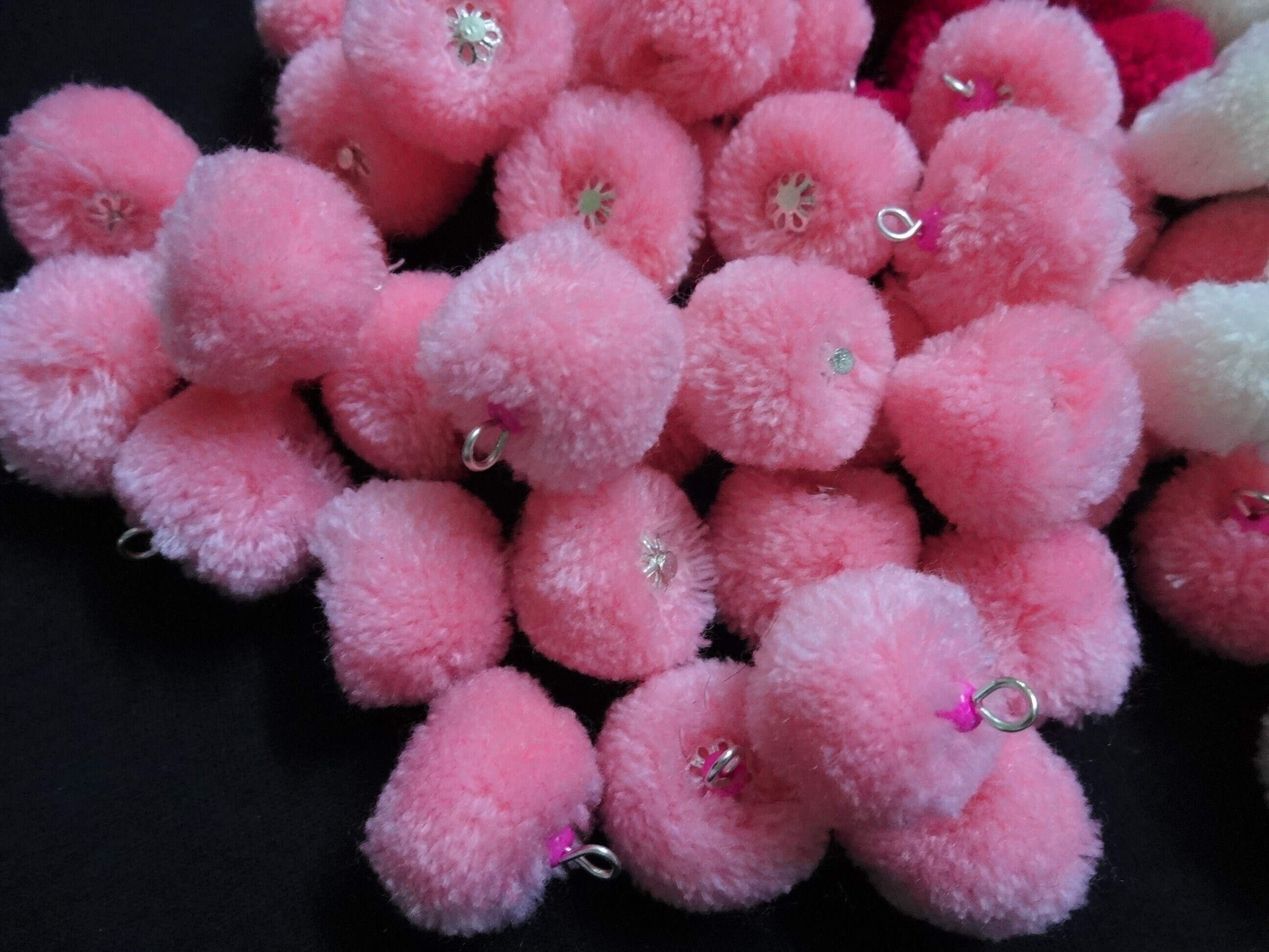 50 pcs Handmade Pom Poms Balls with Wire HookWoolen Pom | Etsy