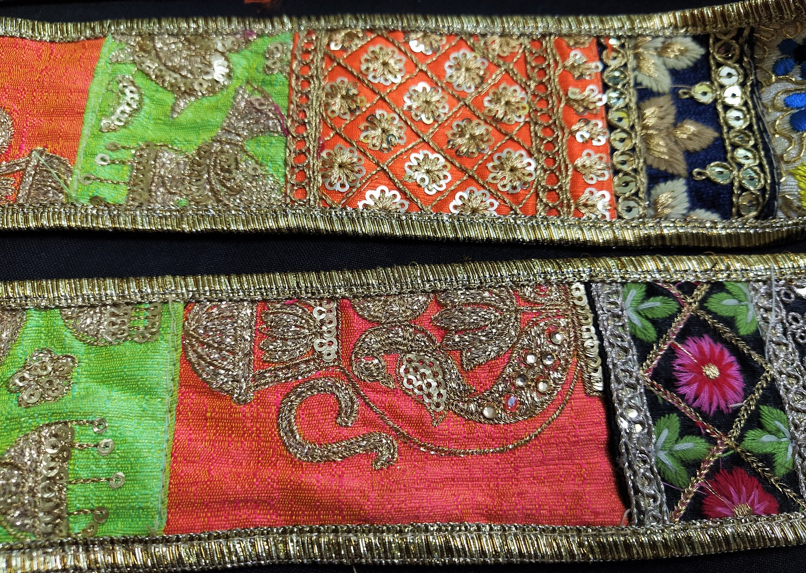 Indian Patch Embroidered Lace Handmade Trim Sari Border - Etsy