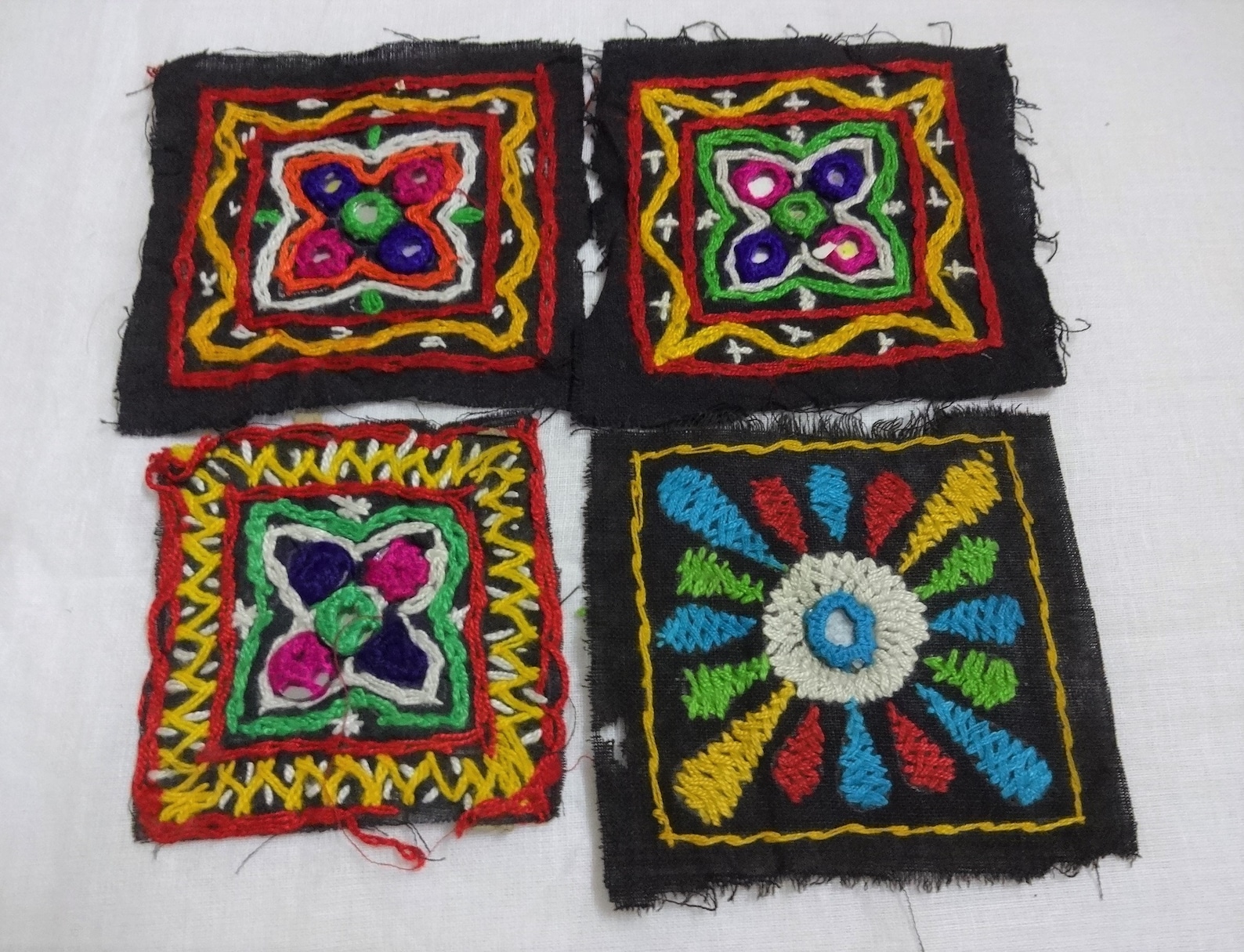 Kutch Embroidered Square Ethnic Sew on Patches Fabric | Etsy