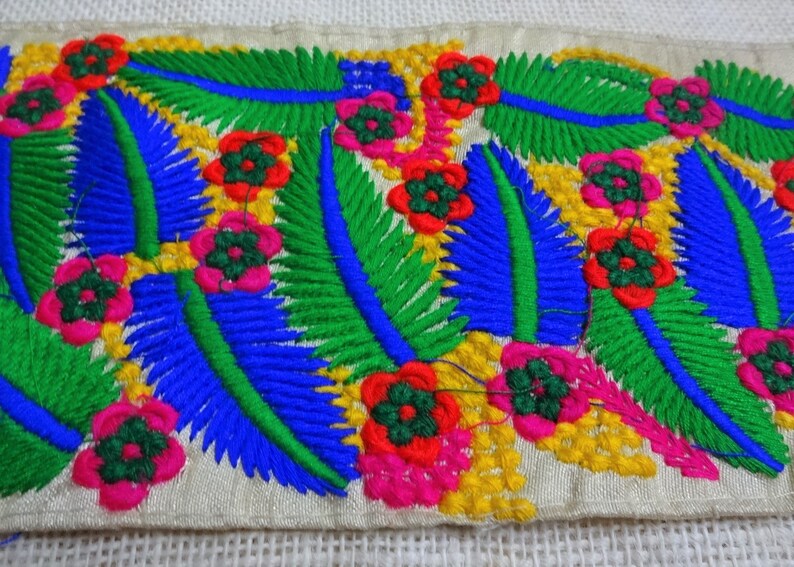 Indian Lace Broad Decorative Trim Craft Ribbon Embroidered | Etsy