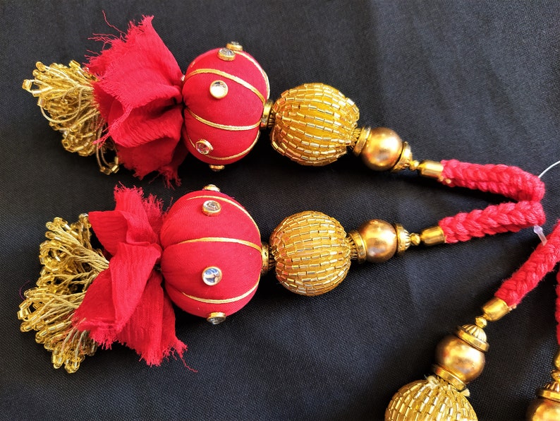 Indian Tassels Beaded Ball Tassels Decorative Kundan Zari | Etsy