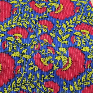 Indian Fabric, Blue Printed Cotton Fabric, Indian Textiles, Craft ...