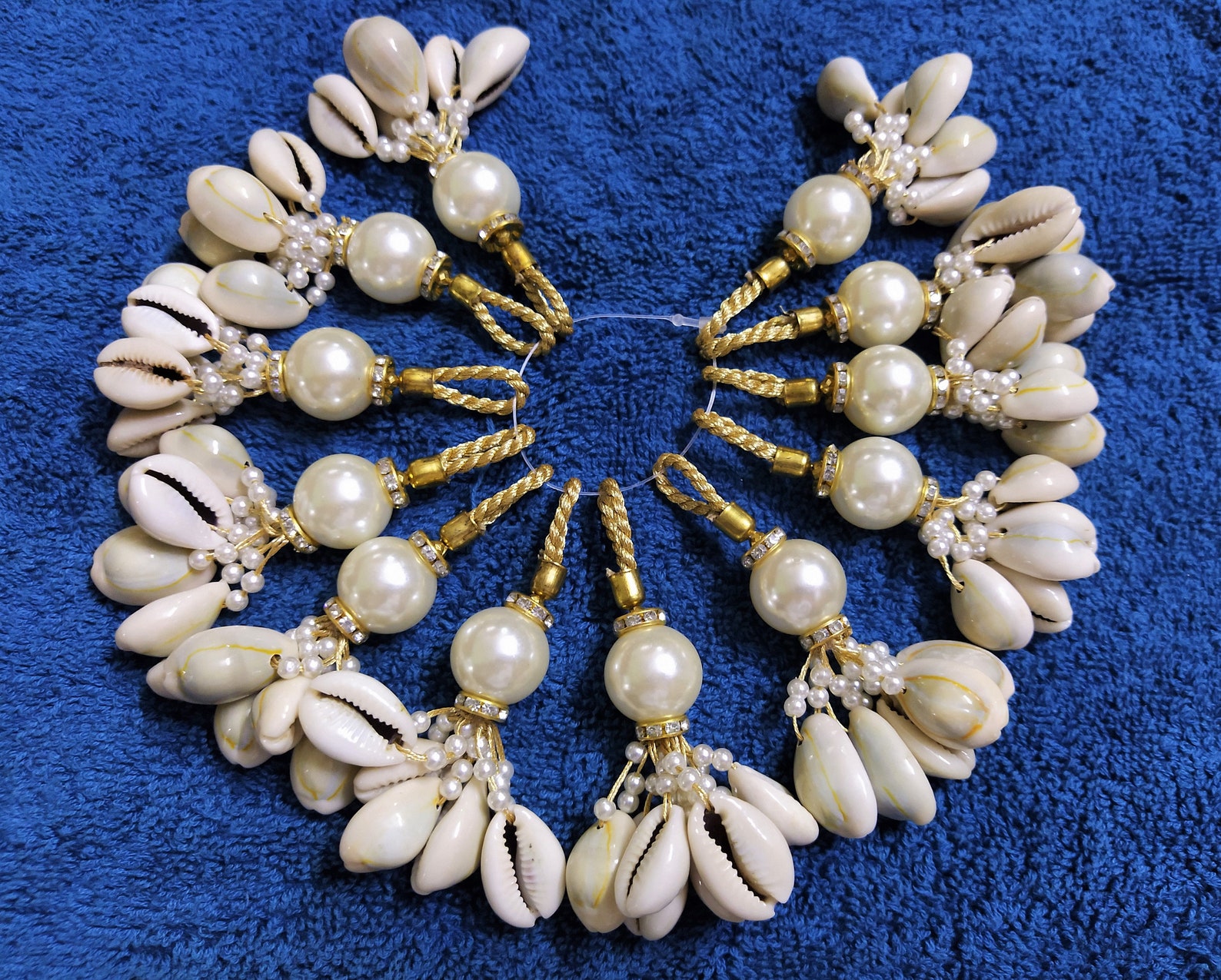 Cowry Shell Motifs, Cowry Shell Bunch Tassels, Beaded Cowrie Tassels ...