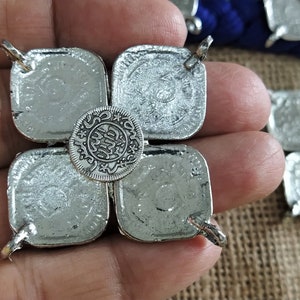 Square Metal Coin Charms, Jewelry Supplies, Indian 5 Paise Coin ...