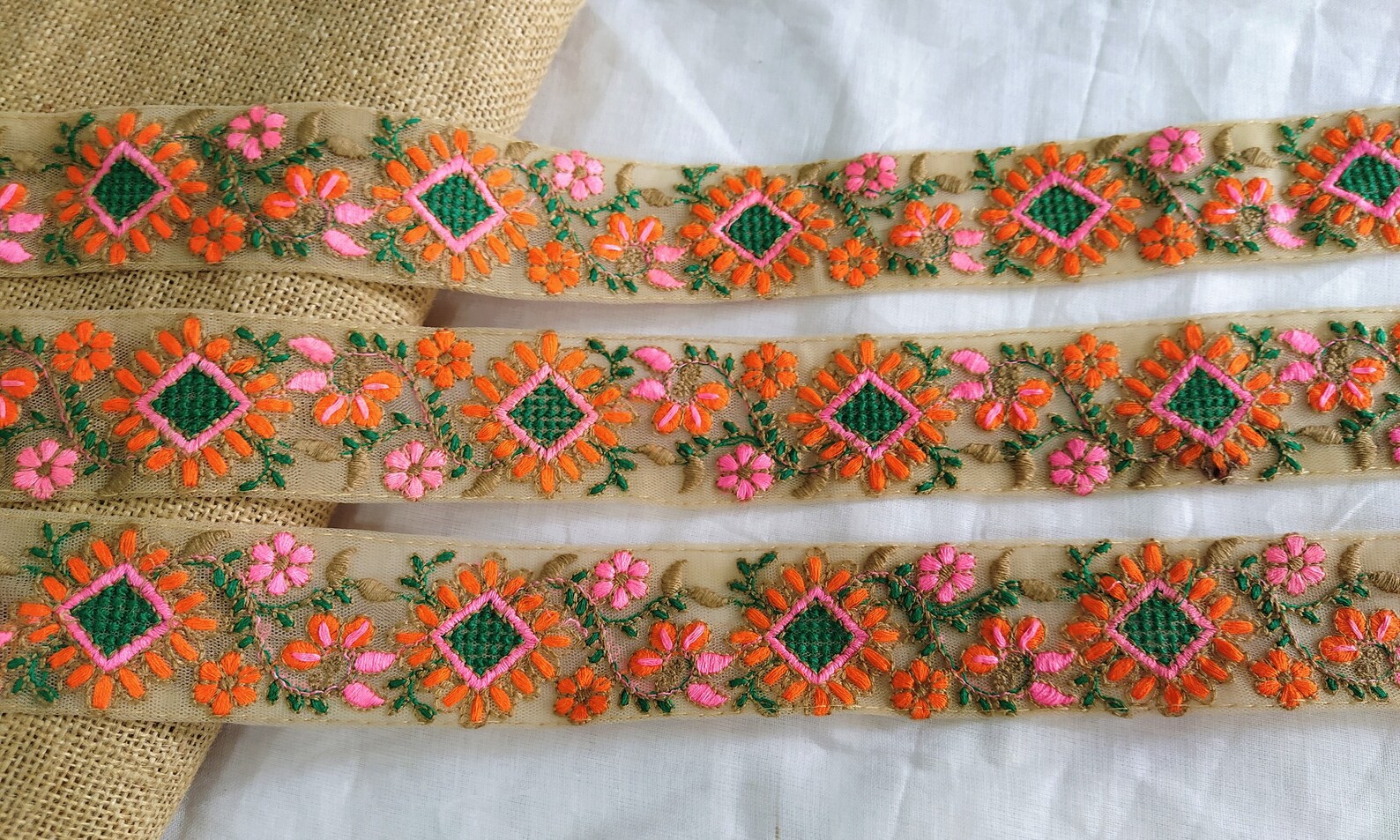 Indian Trim Embroidered Ribbon Wholesale Trim Sari Border | Etsy