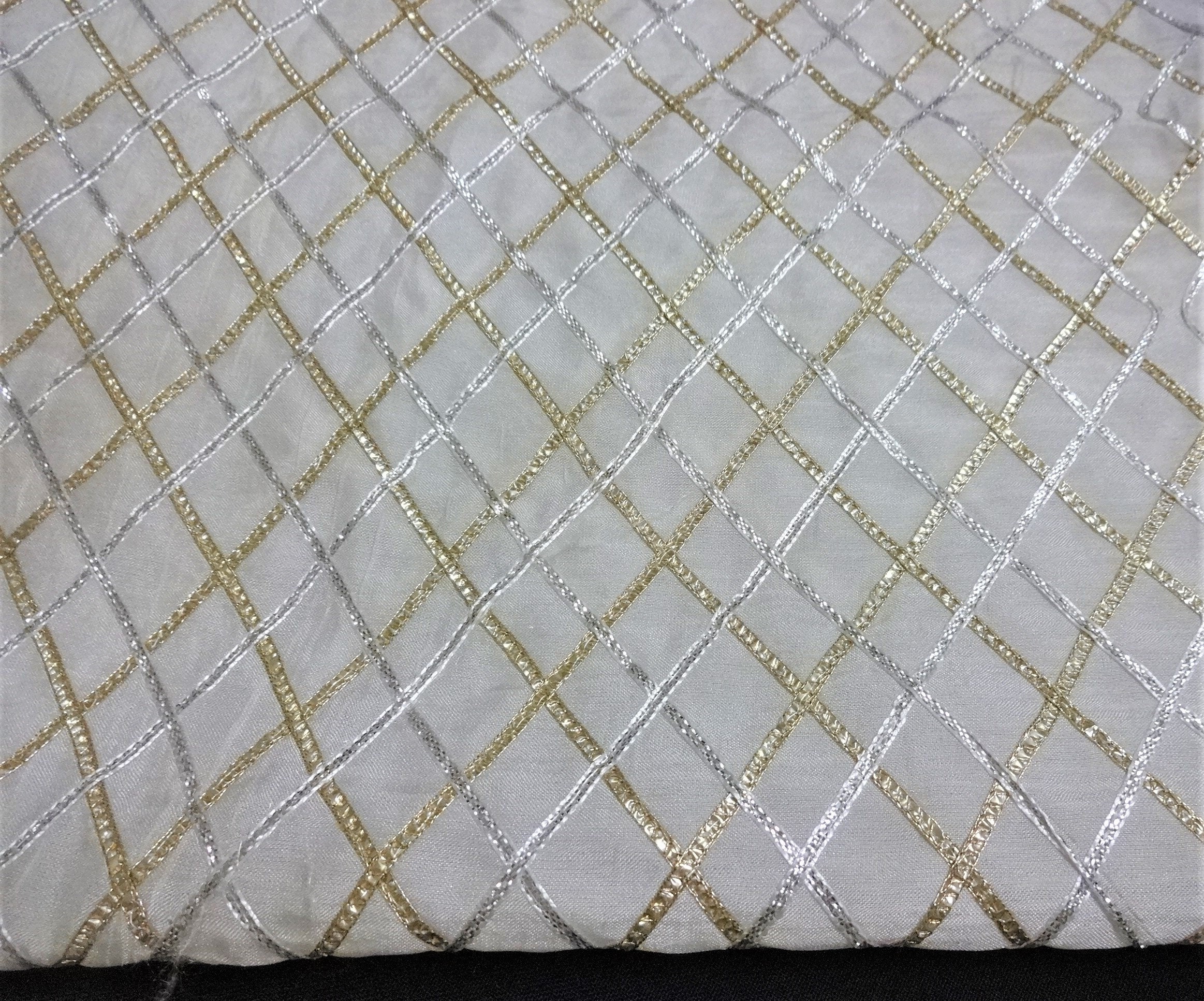 Indian Fabric, Embroidered Fabric, Gota Lace Work Fabrics, Indian ...