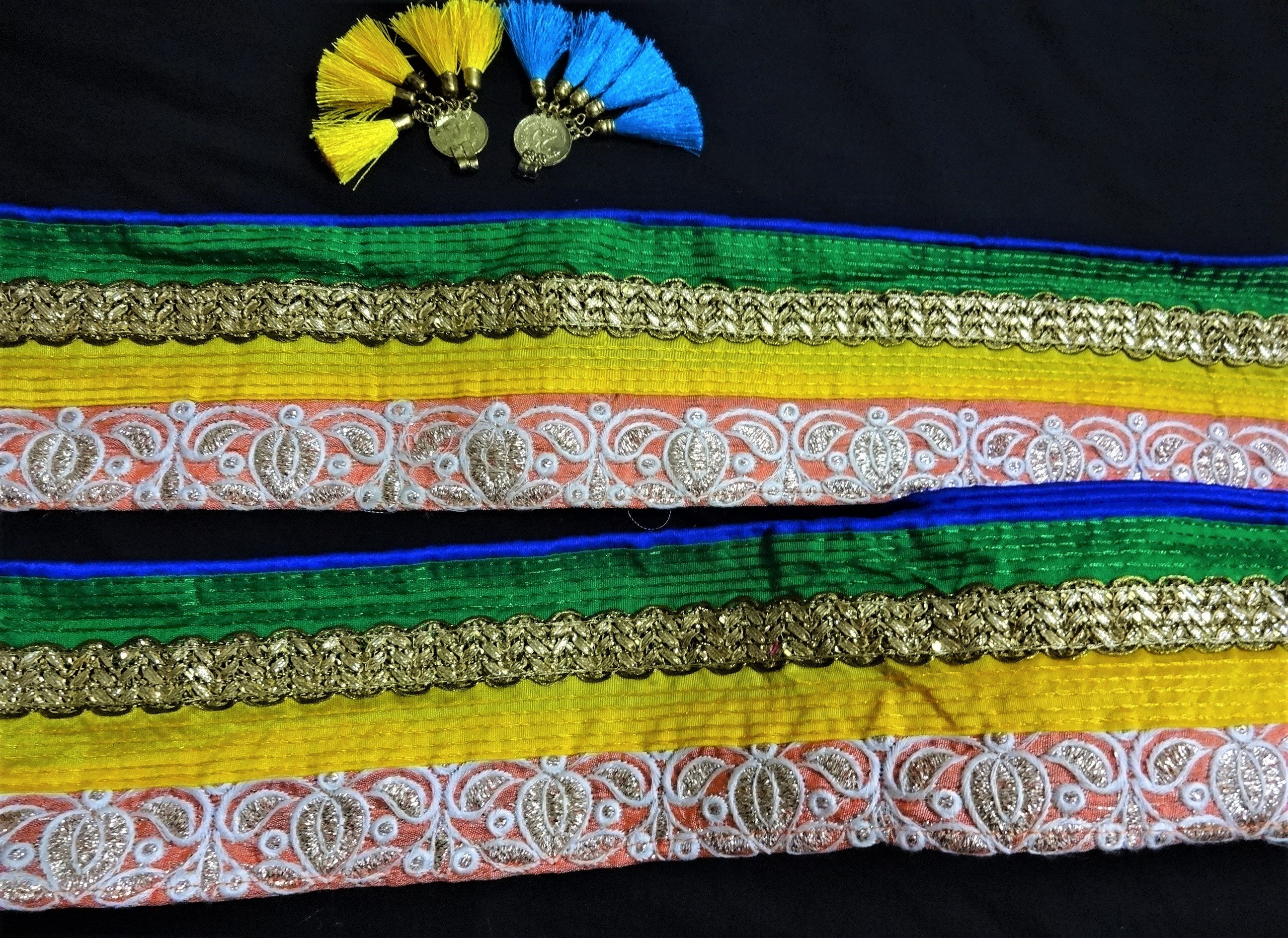 Indian Embroidered Lace Embroidered Decorative Ribbon Ethnic | Etsy