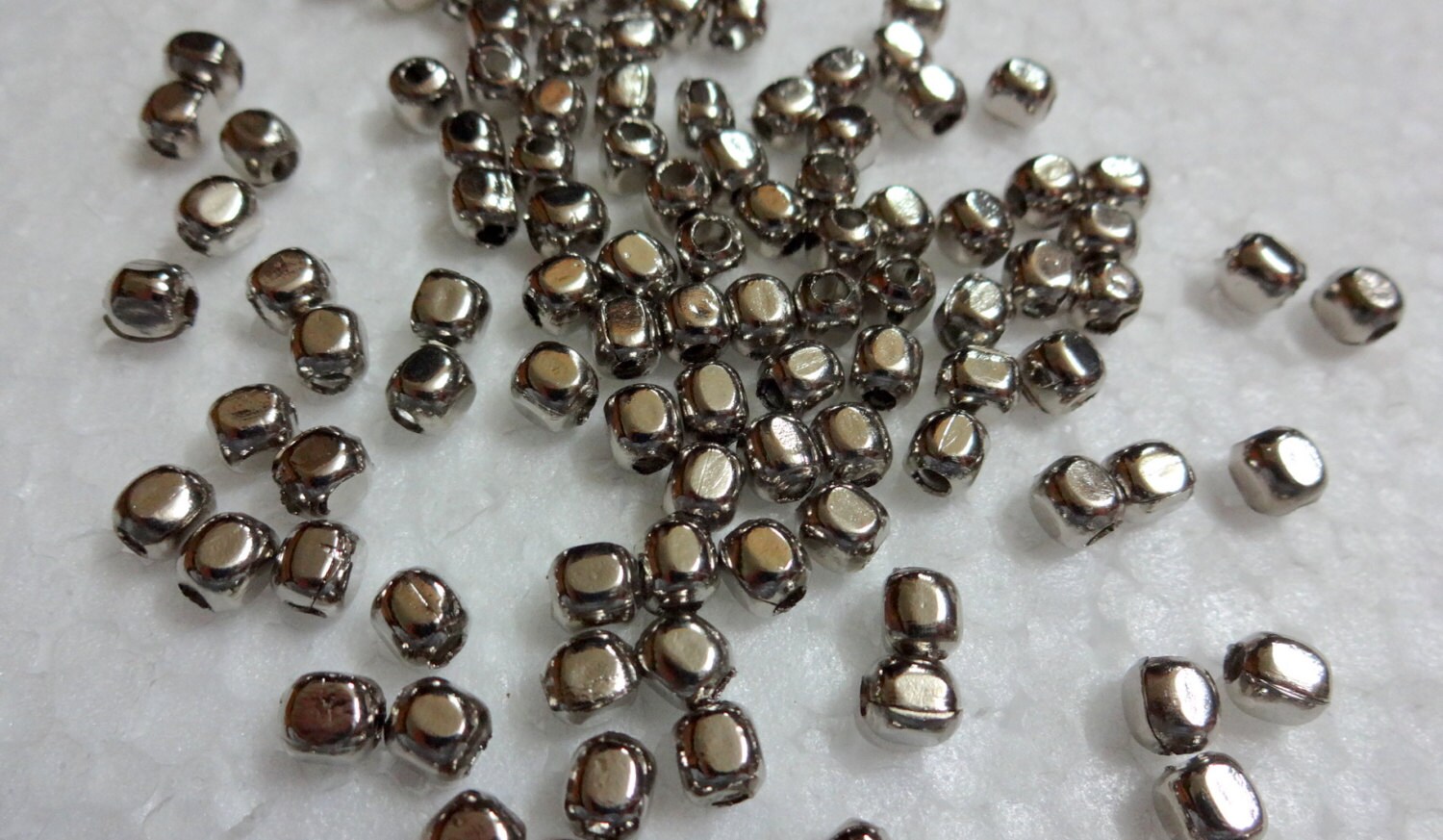 Solid Metal Beads Faceted Antique Silver Cube Spacer Beads | Etsy