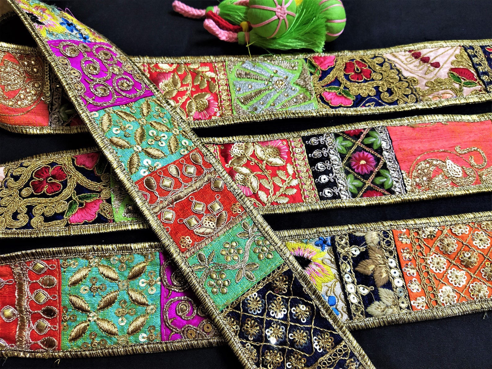 Indian Patch Embroidered Lace Handmade Trim Sari Border - Etsy