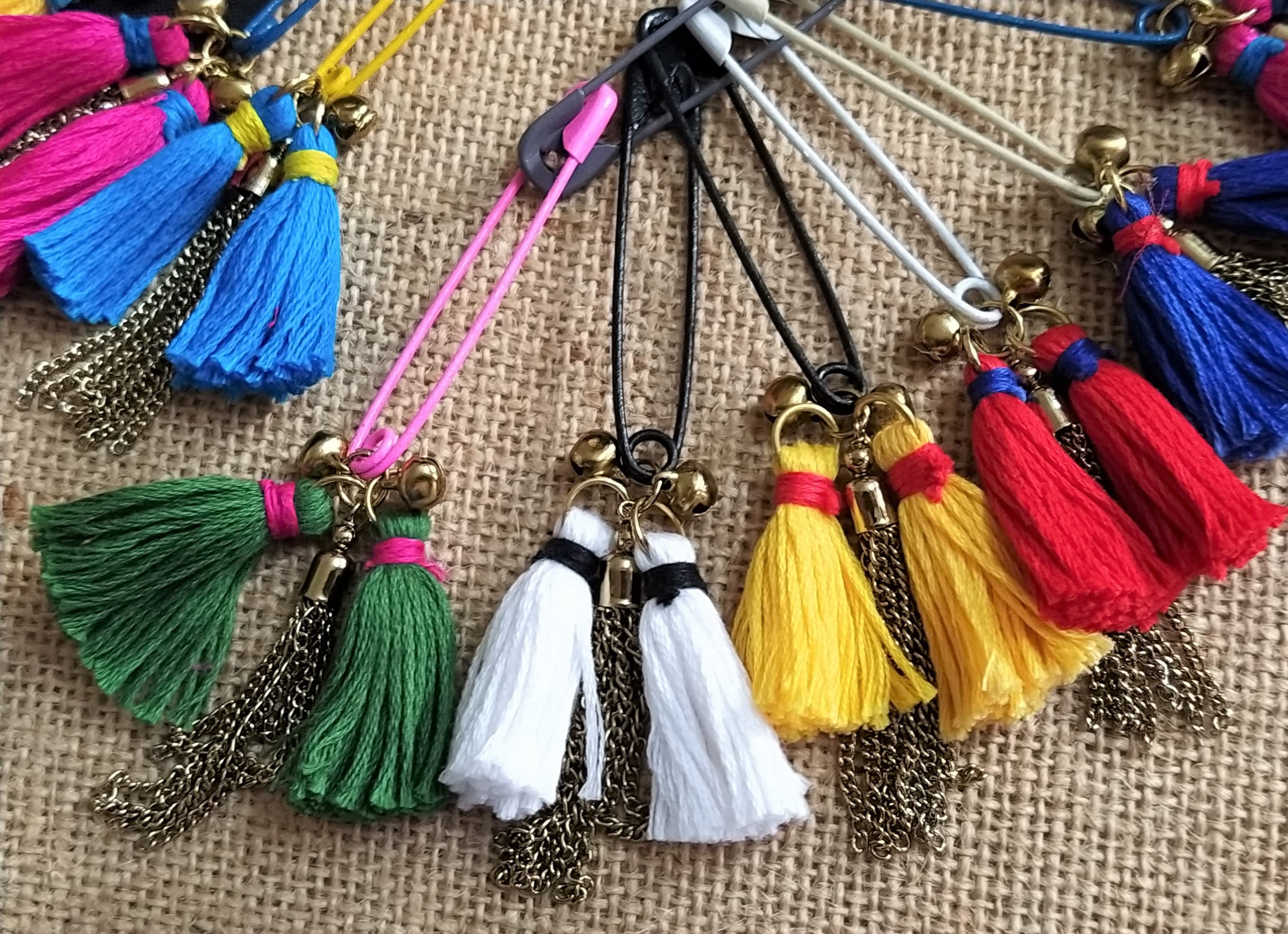 Safety Pin Tassels Chain Tassels Ethnic Indian Cotton | Etsy