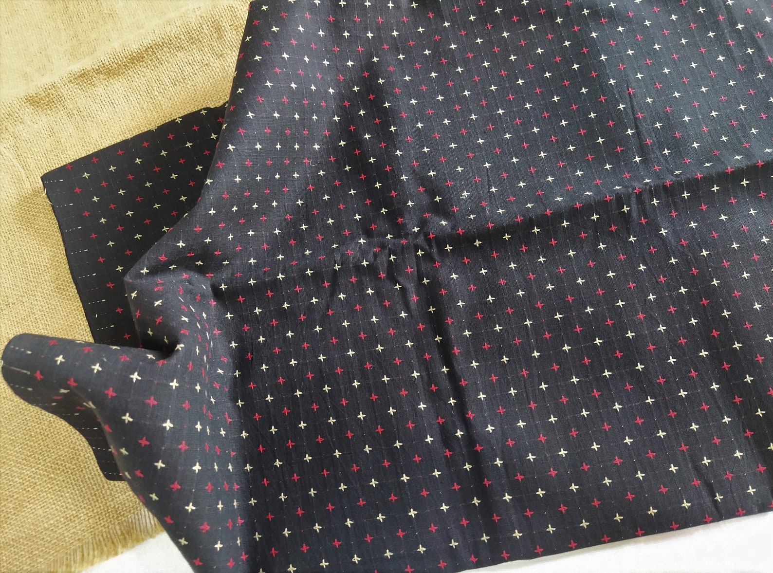 Indian Cotton Fabric Katha Fabric Indian Ethnic Boho Sewing | Etsy