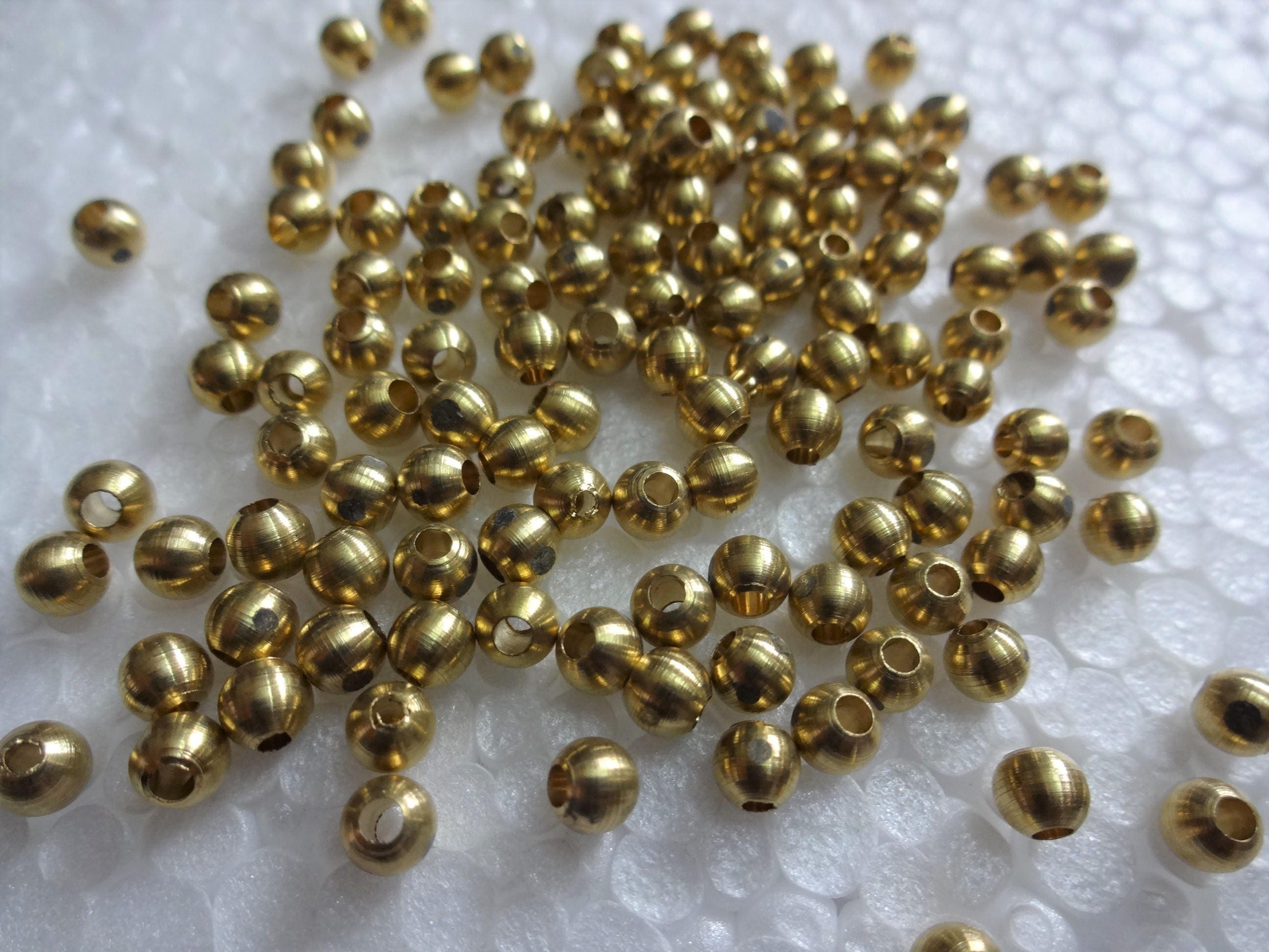 4mm Brass Beads Indian Solid Round Spacer Brass - Etsy
