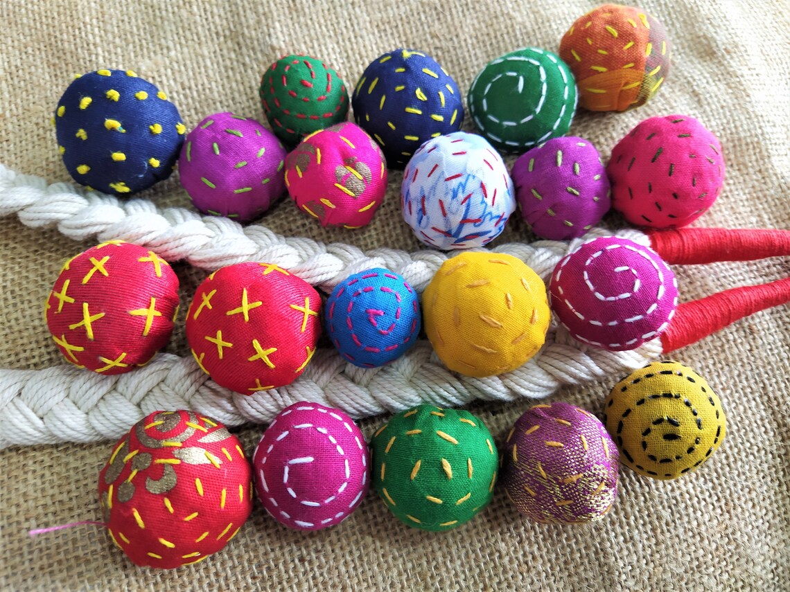 Indian Cotton Fabric Balls Craft Supply Decor Supplies | Etsy