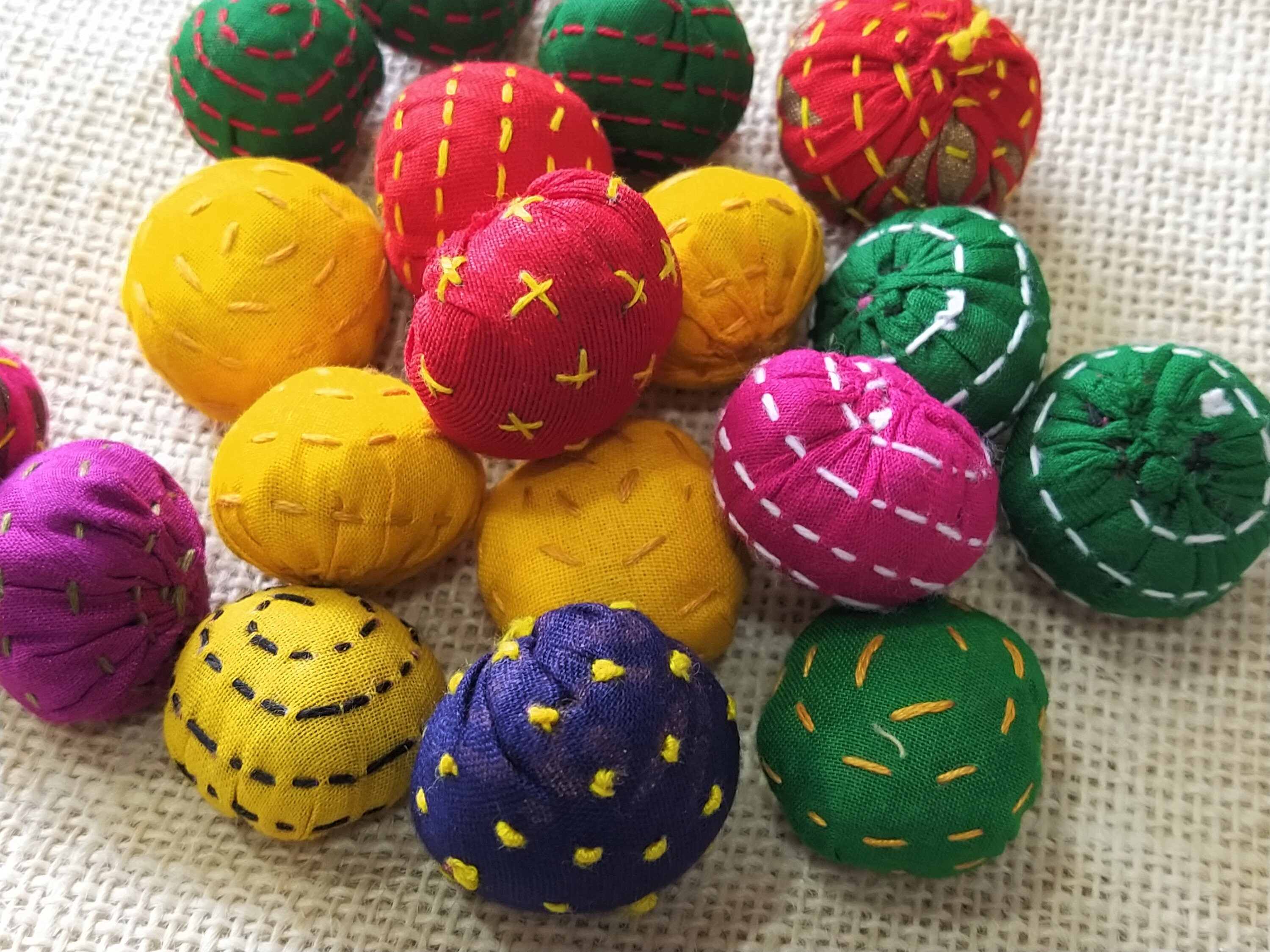 Indian Cotton Fabric Balls Craft supply Decor Supplies | Etsy