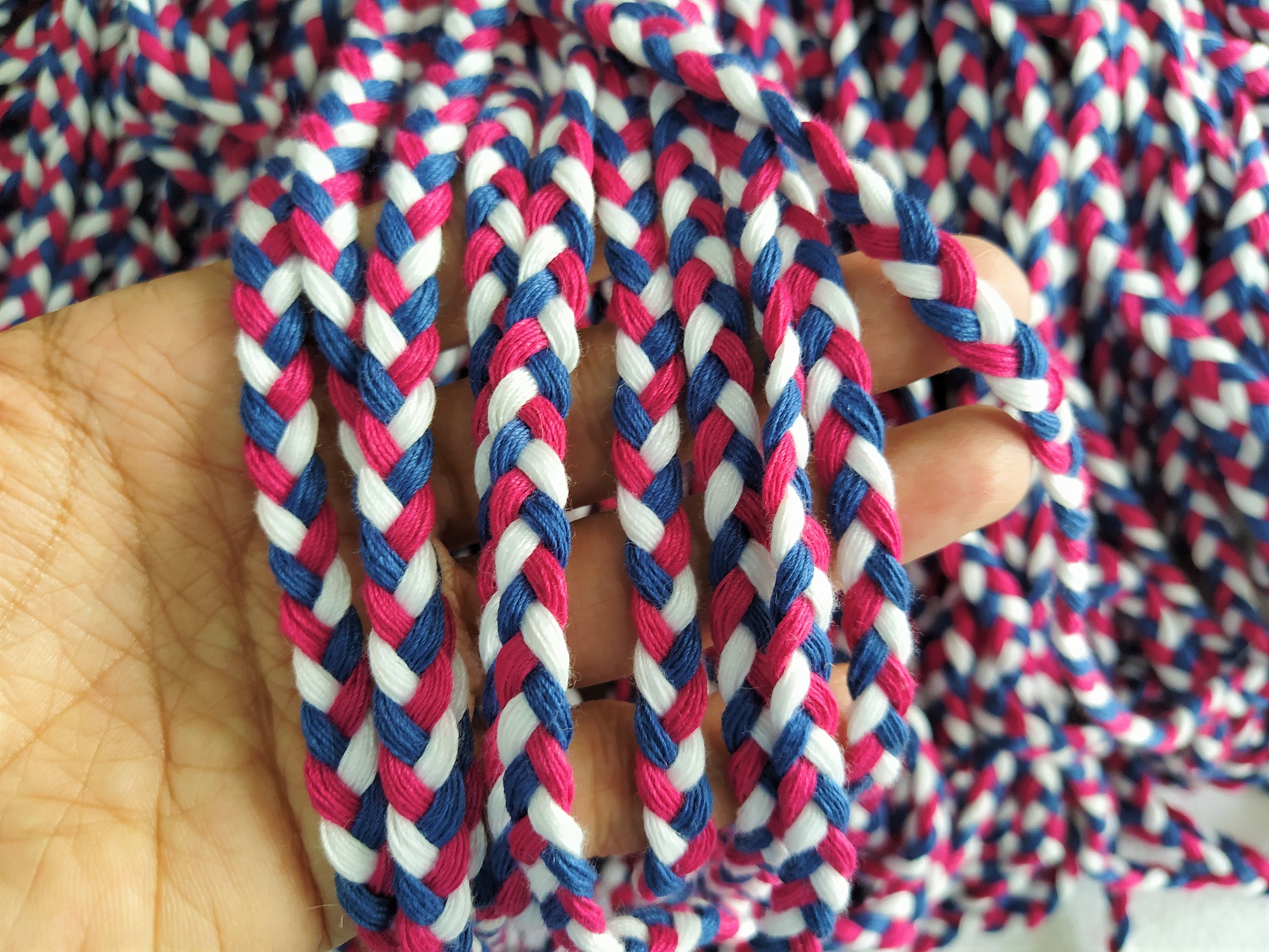 Braided Cotton Cord Cotton Ribbon 7 MM Braided Cotton Thread | Etsy