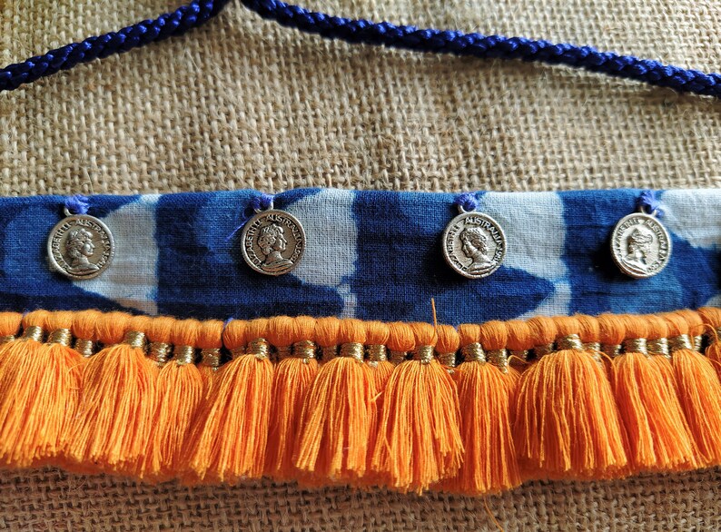 Indian Coin Jewelry Ethnic Necklace Indian Printed Cotton - Etsy