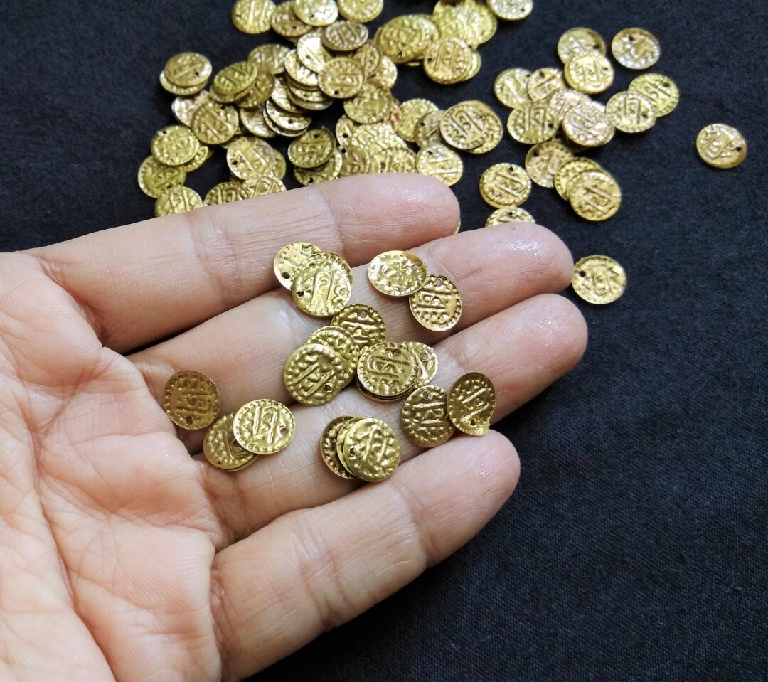 Brass Coins, Coin Charms, Coin Stampings, 10 Mm Antique Brass Charms ...