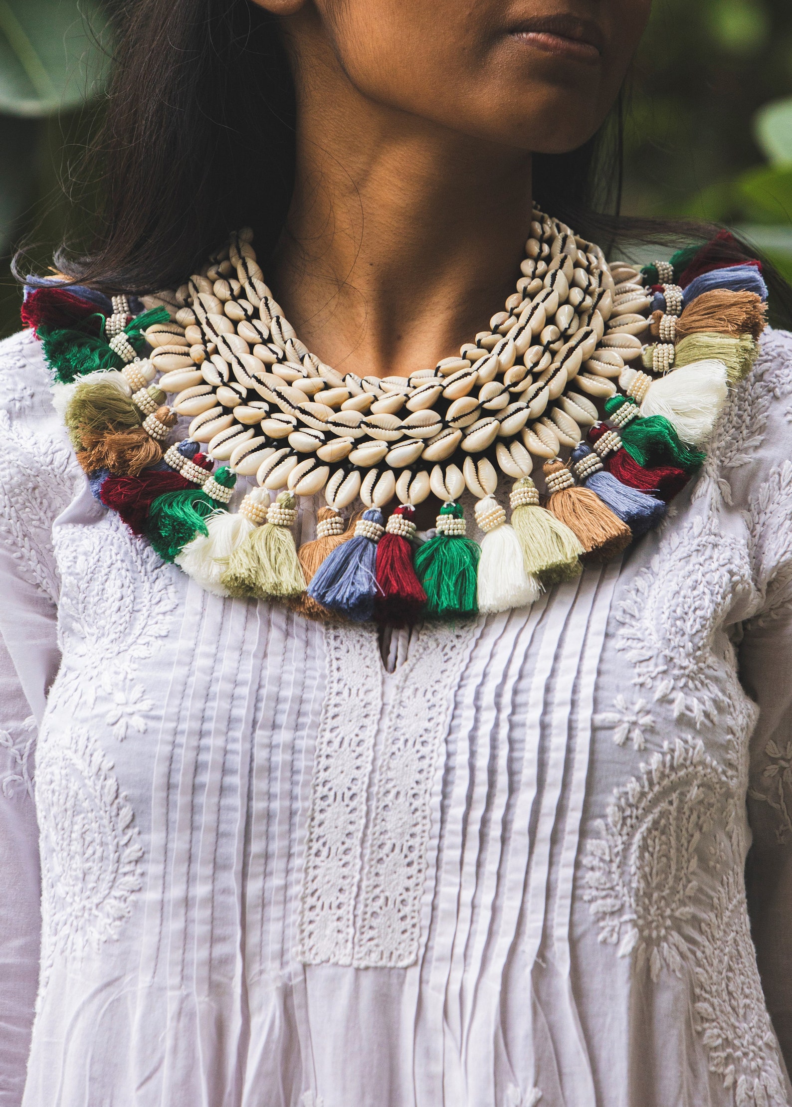 Beachwear Jewelry, Cowrie Shell Necklace, Indian Beaded Jewelry, Tassel ...