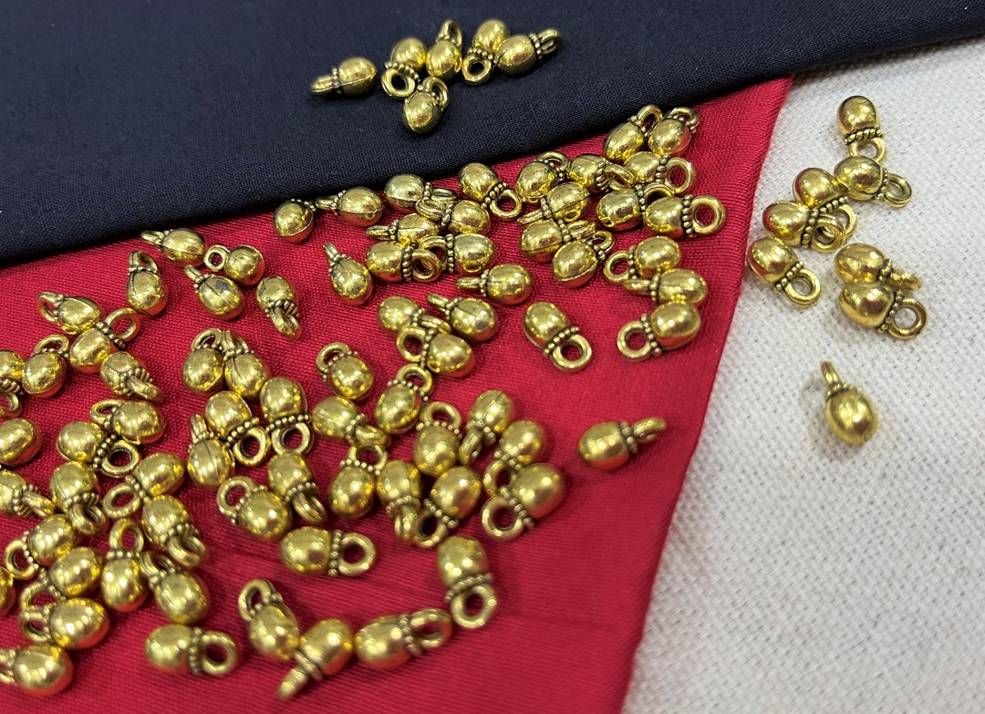 Mini Craft Bells 5mm Golden Charm Tiny Metal Bells / Balls, Tribal ...