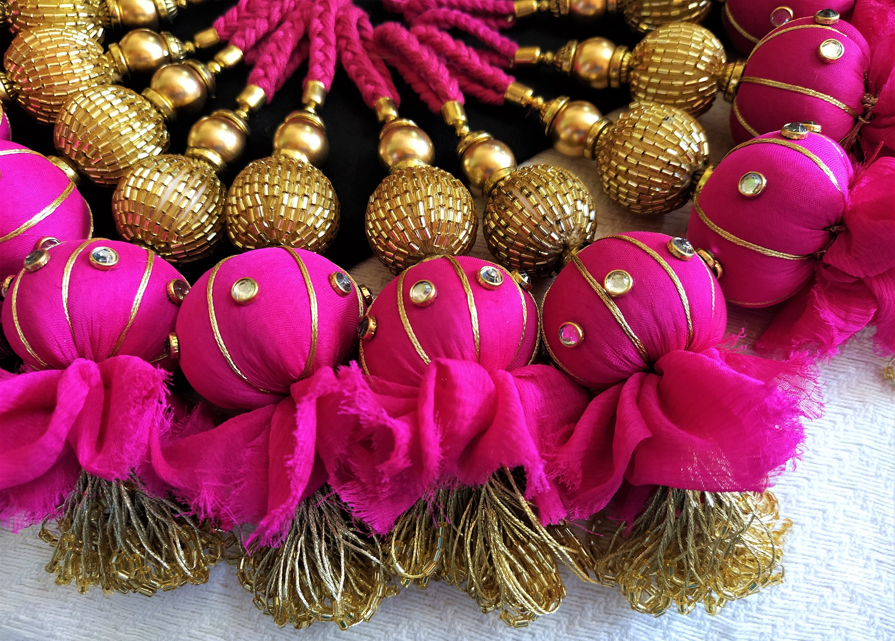 Indian Tassels Beaded Ball Tassels Decorative Kundan Zari | Etsy