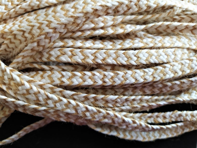 Natural Jute Yarn Braided Jute Yarn with White Cotton | Etsy