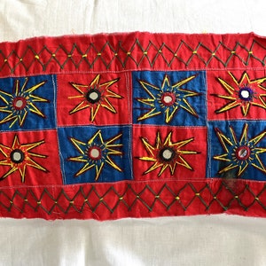 Indian Applique, Embroidered Multi Colored Rectangular Ethnic Sew on ...