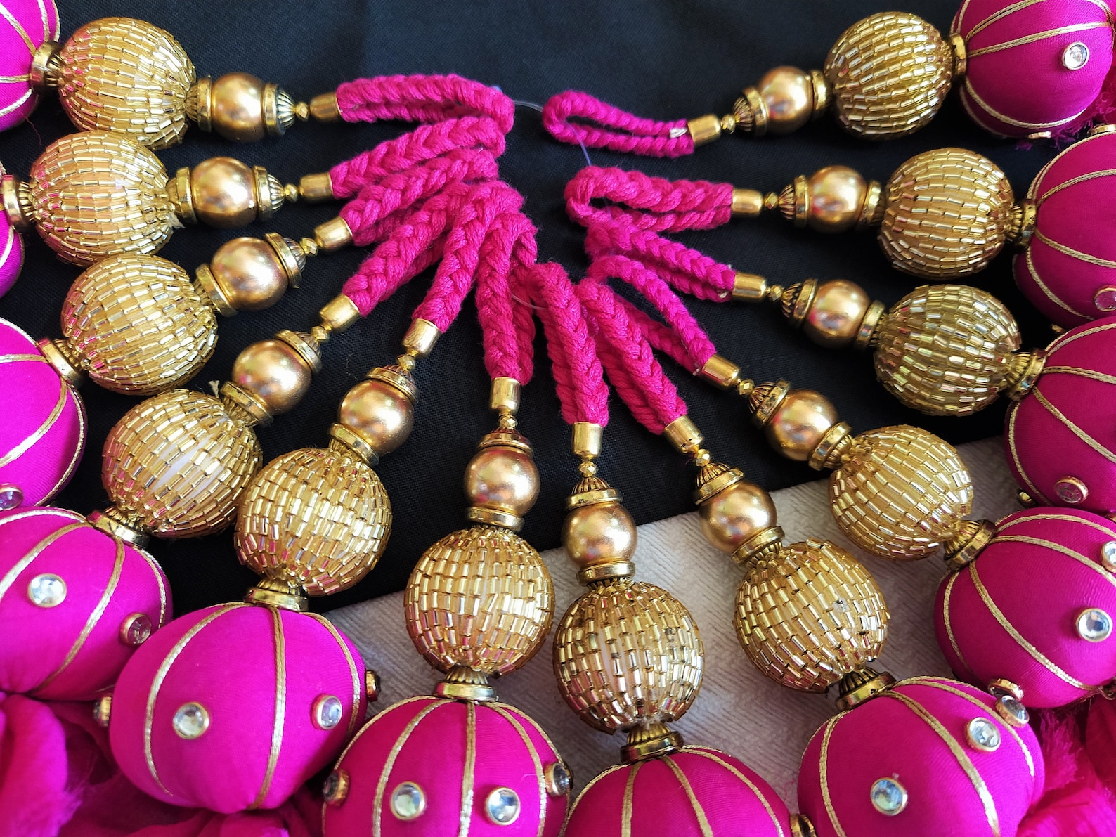 Indian Tassels Beaded Ball Tassels Decorative Kundan Zari | Etsy