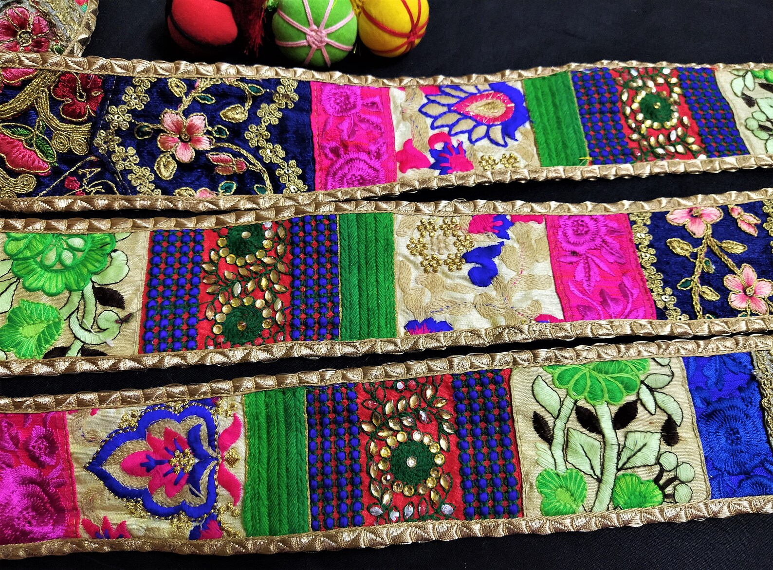 Indian Patch Embroidered Lace Handmade Trim Sari Border - Etsy