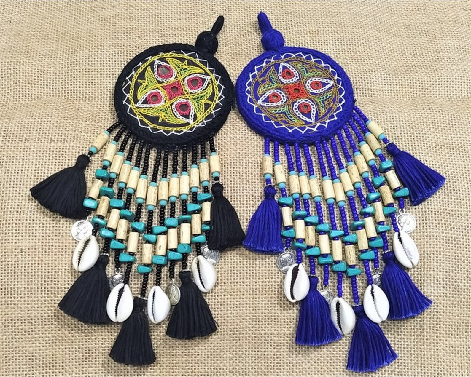 Indian Appliques, Embroidered Multi Colored Round Ethnic Sew on Patch ...