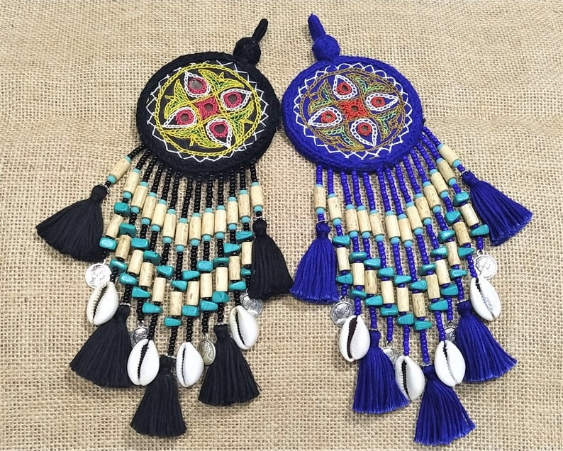Indian Appliques, Embroidered Multi Colored Round Ethnic Sew on Patch ...