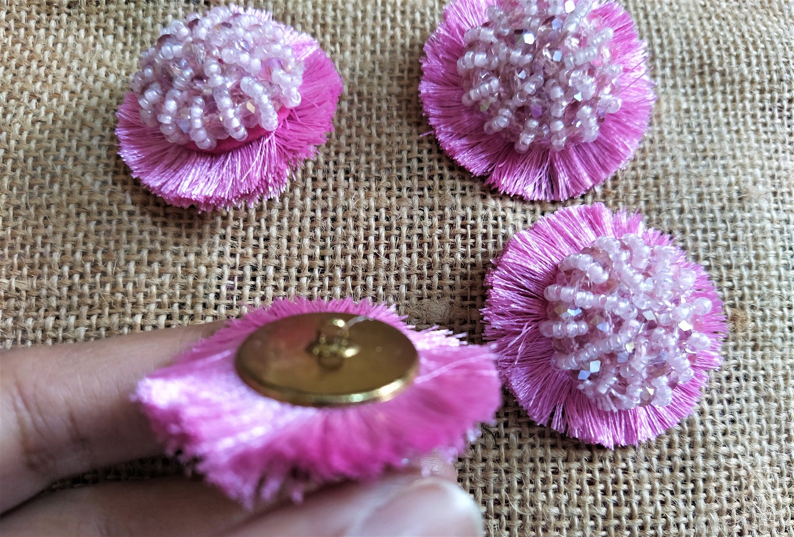 Beaded Appliques, Embroidered Ethnic Indian Sew on Buttons , Decorative ...