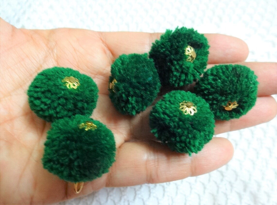 100 pcs Handmade Pom Poms Balls with wire hook Woolen Pom | Etsy