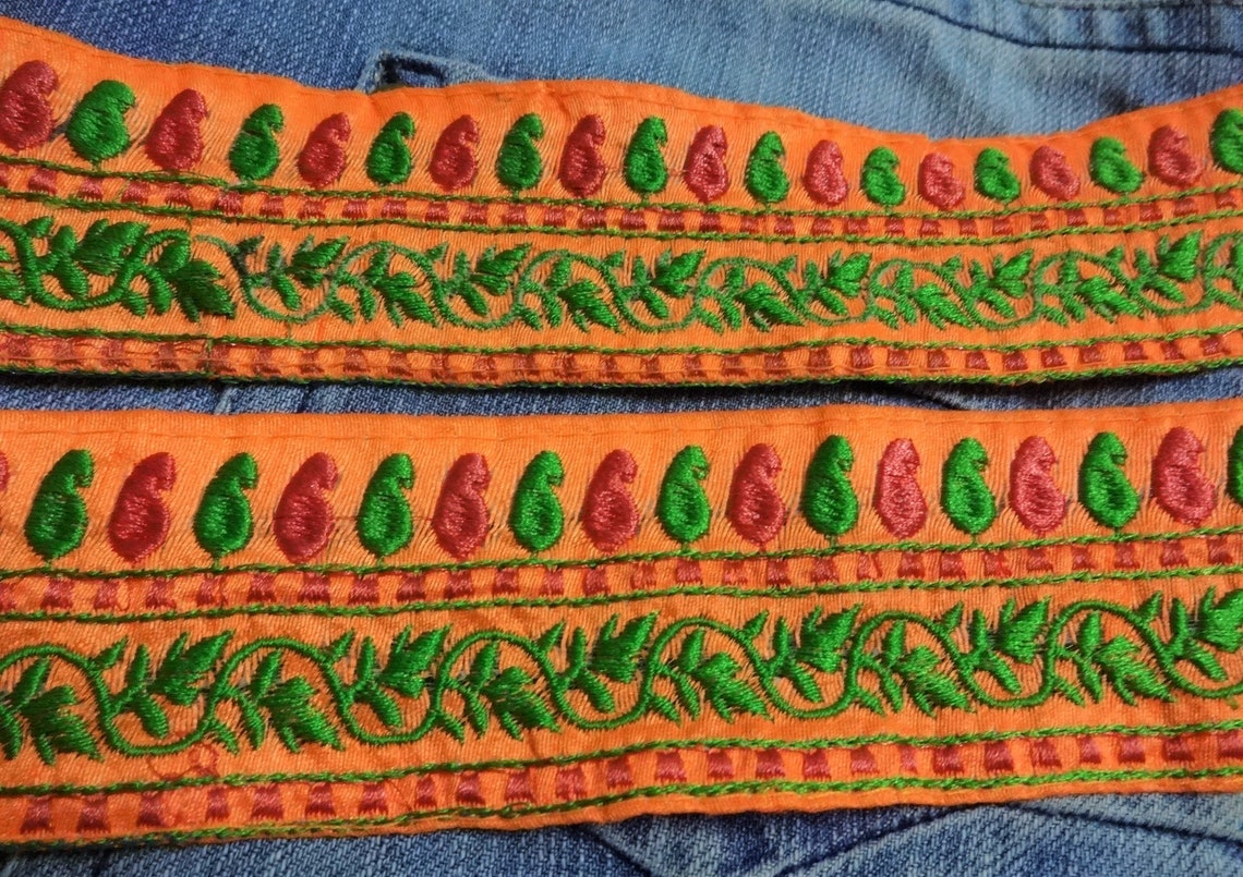 Indian Trim Indian Embroidered Decorative Embellishment | Etsy