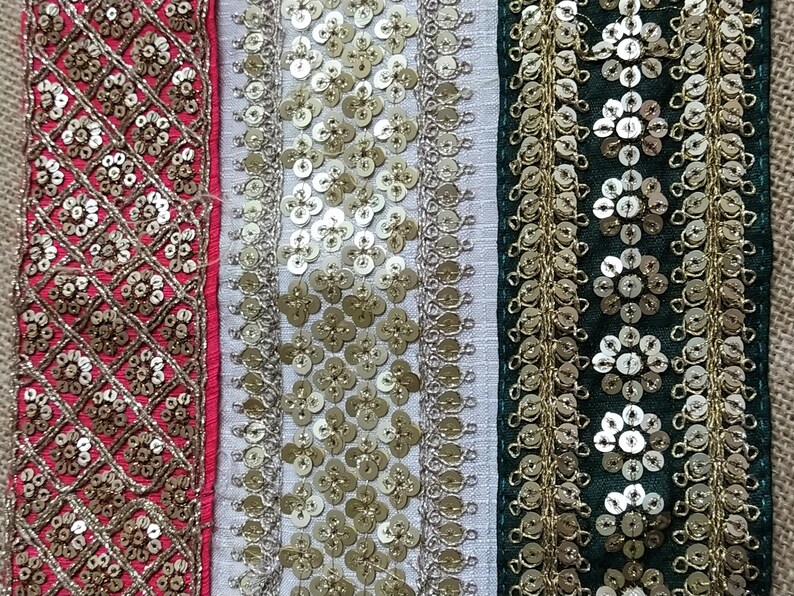 Indian Trims Embroidered Decorative Laces Sari Borders Scrap - Etsy