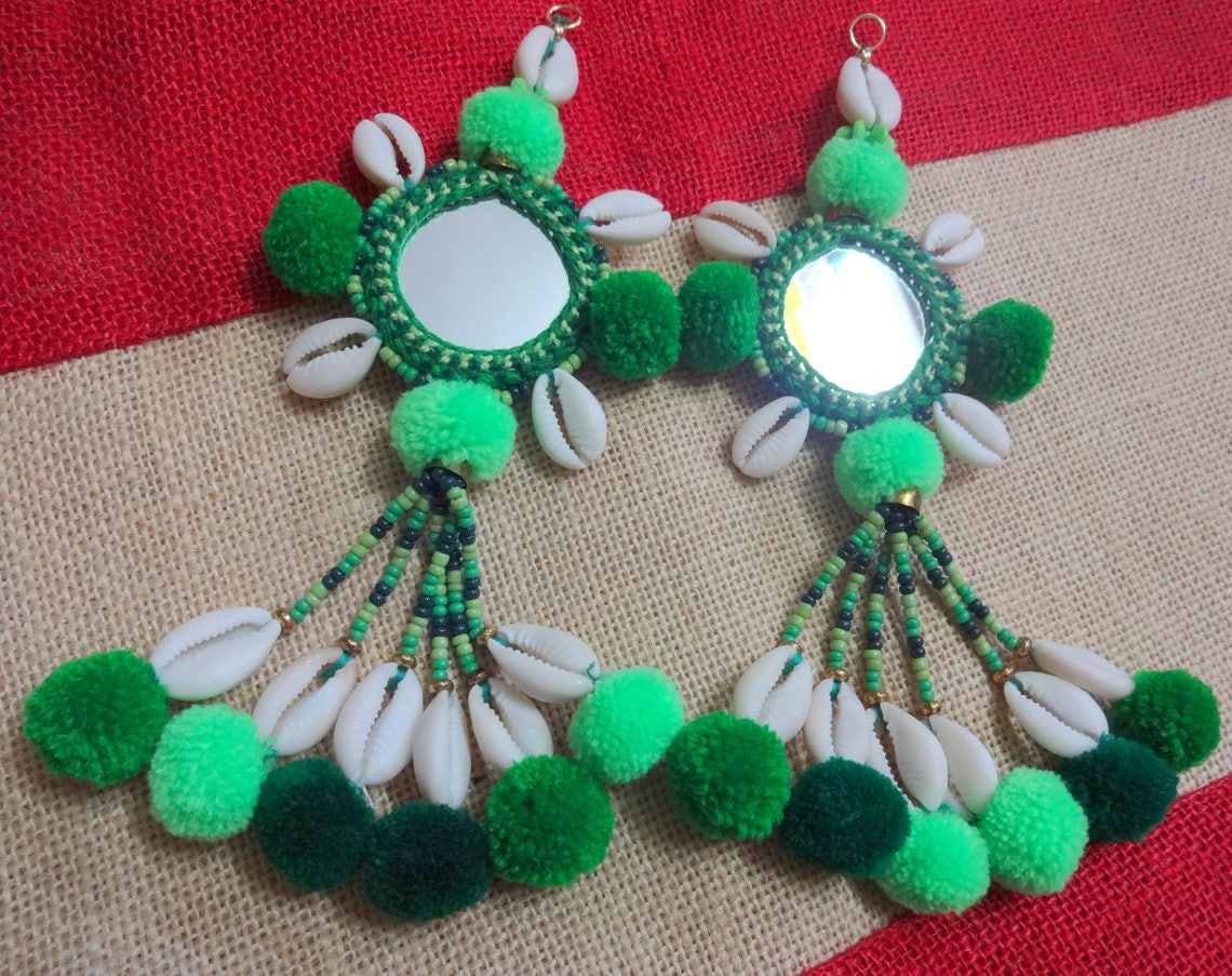 Indian Cowrie Shell Tassels Mirror Charms Purse & Handbag | Etsy