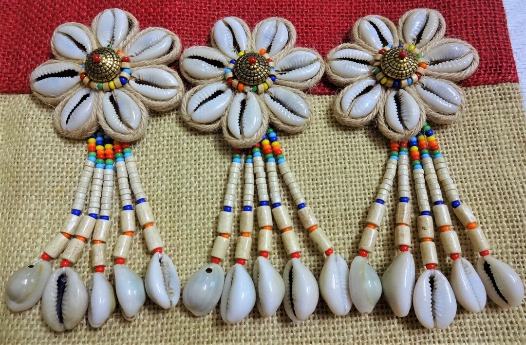 Cowry Shell Motifs,cowry Shell Rosette,beaded Cowrie Tassels,cowrie ...