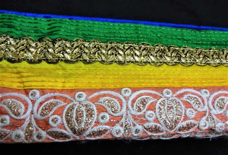 Indian Embroidered Lace Embroidered Decorative Ribbon Ethnic | Etsy