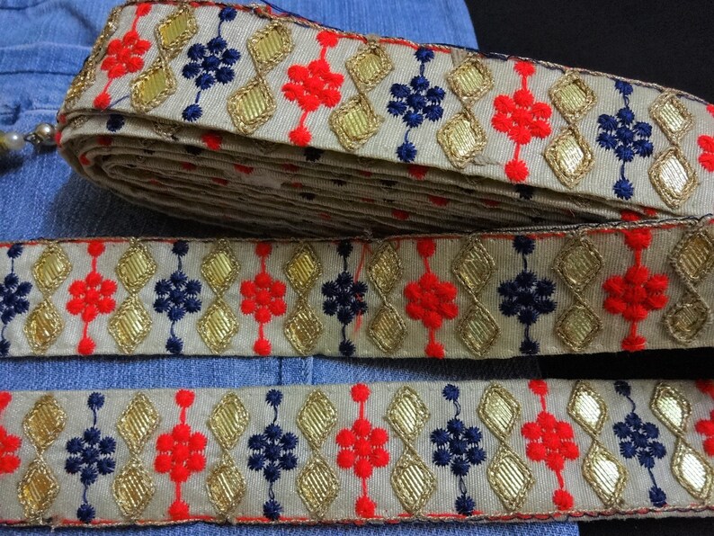 Indian Gota Lace Craft Trim Decorative Ribbon Embroidered - Etsy