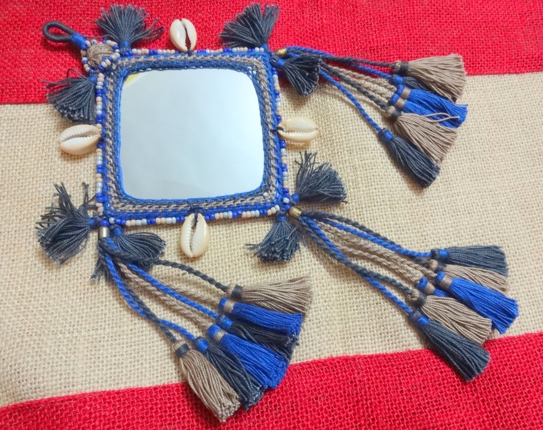 Buy Large Mirror Indian Tassel, Purse & Handbag Decoration, Cowrie ...