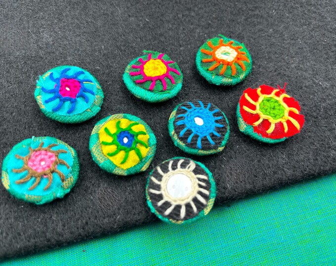 Fabric Covered Sewing Buttons, Indian Large Decorative Buttons, Sew on ...