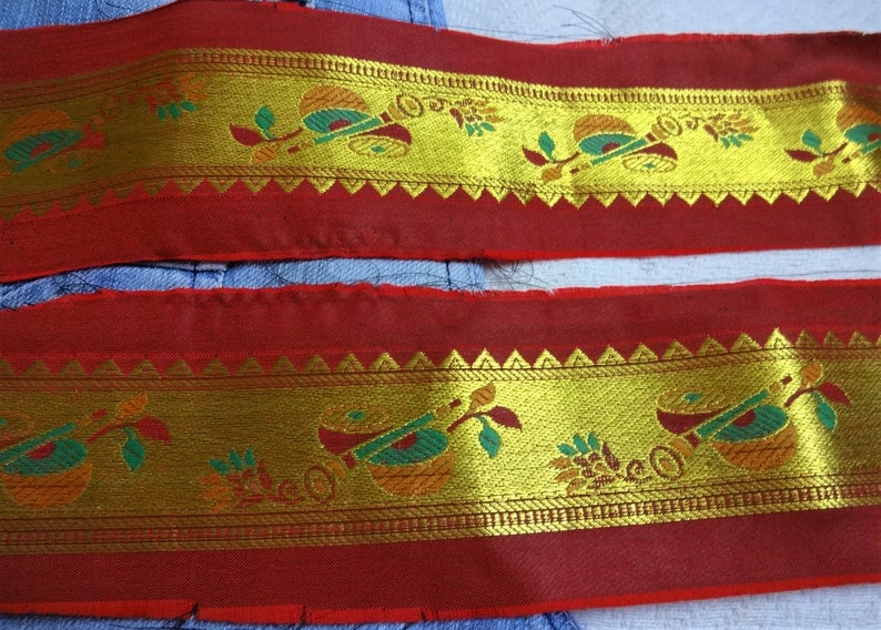 Indian Laces Jacquard Fabric Trim Decorative Crafting Sewing Ribbon ...