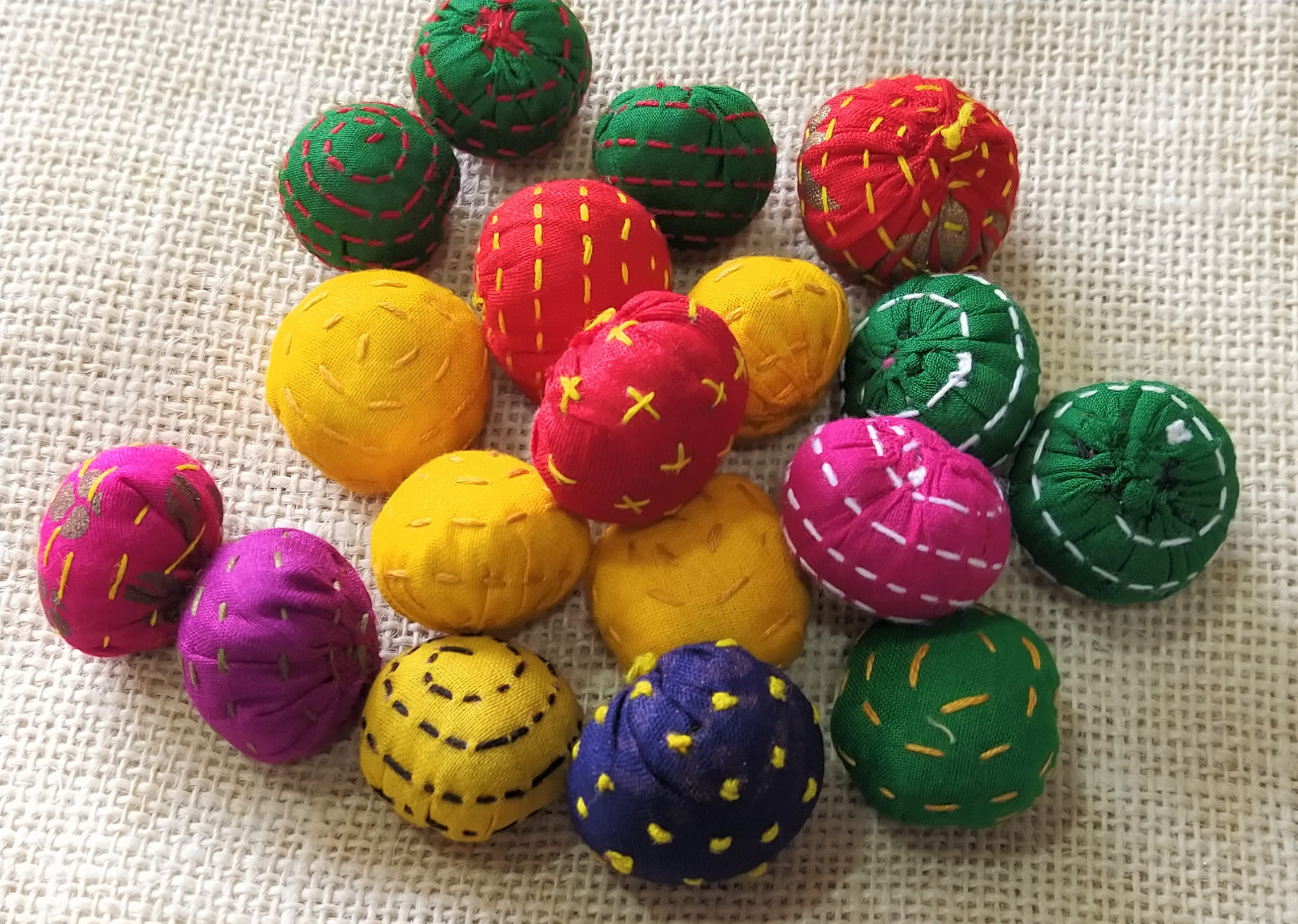 Indian Cotton Fabric Balls Craft supply Decor Supplies | Etsy